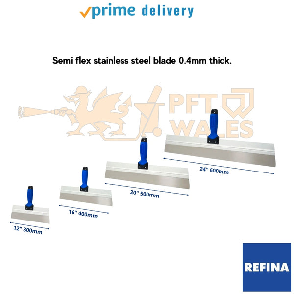 Refina Skimming Spatula Stainless Steel with Rubber Handle Plastering ...